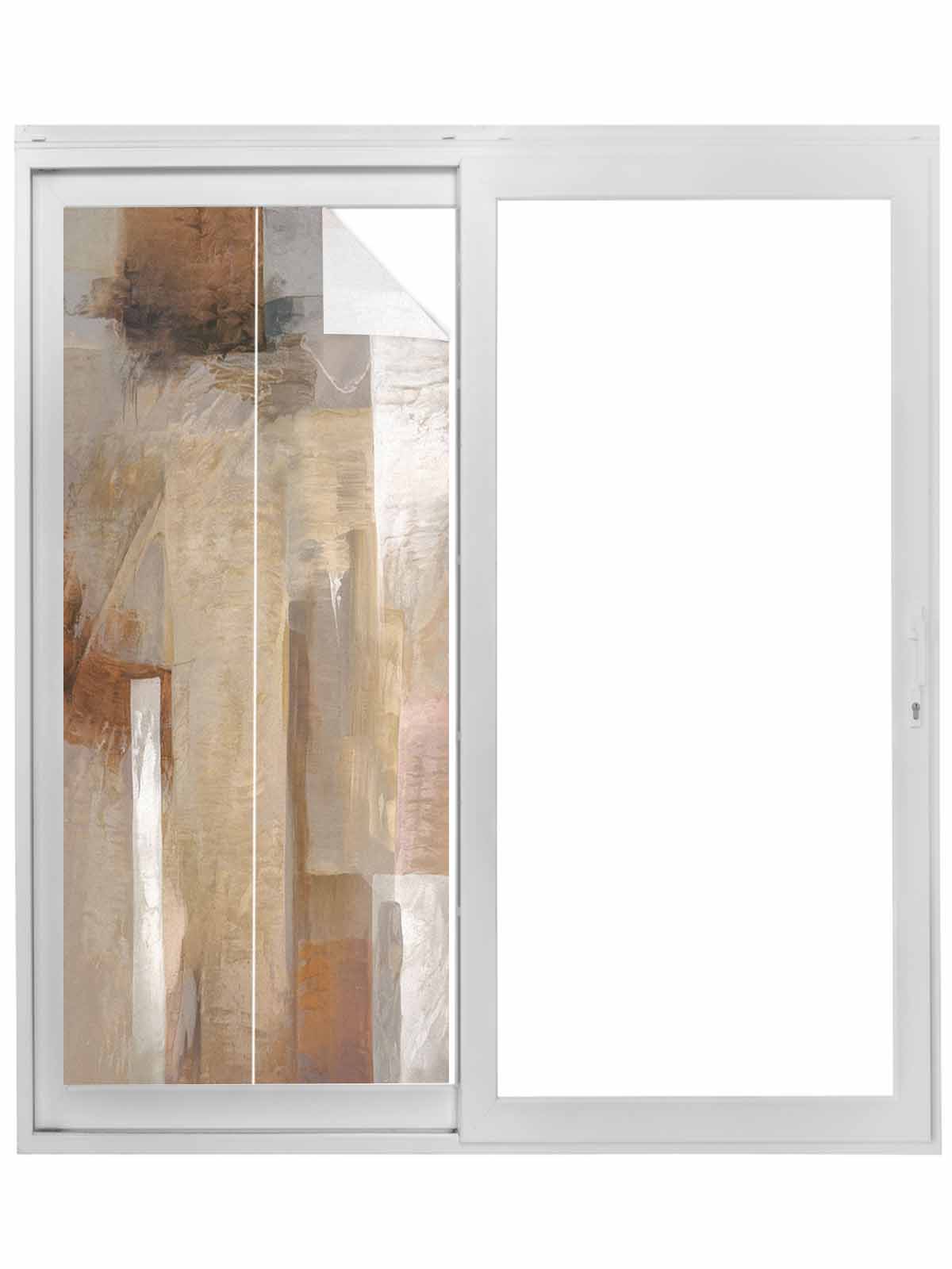 Brown Painting Window Privacy Film Stained Glass Window Film Decorative ...