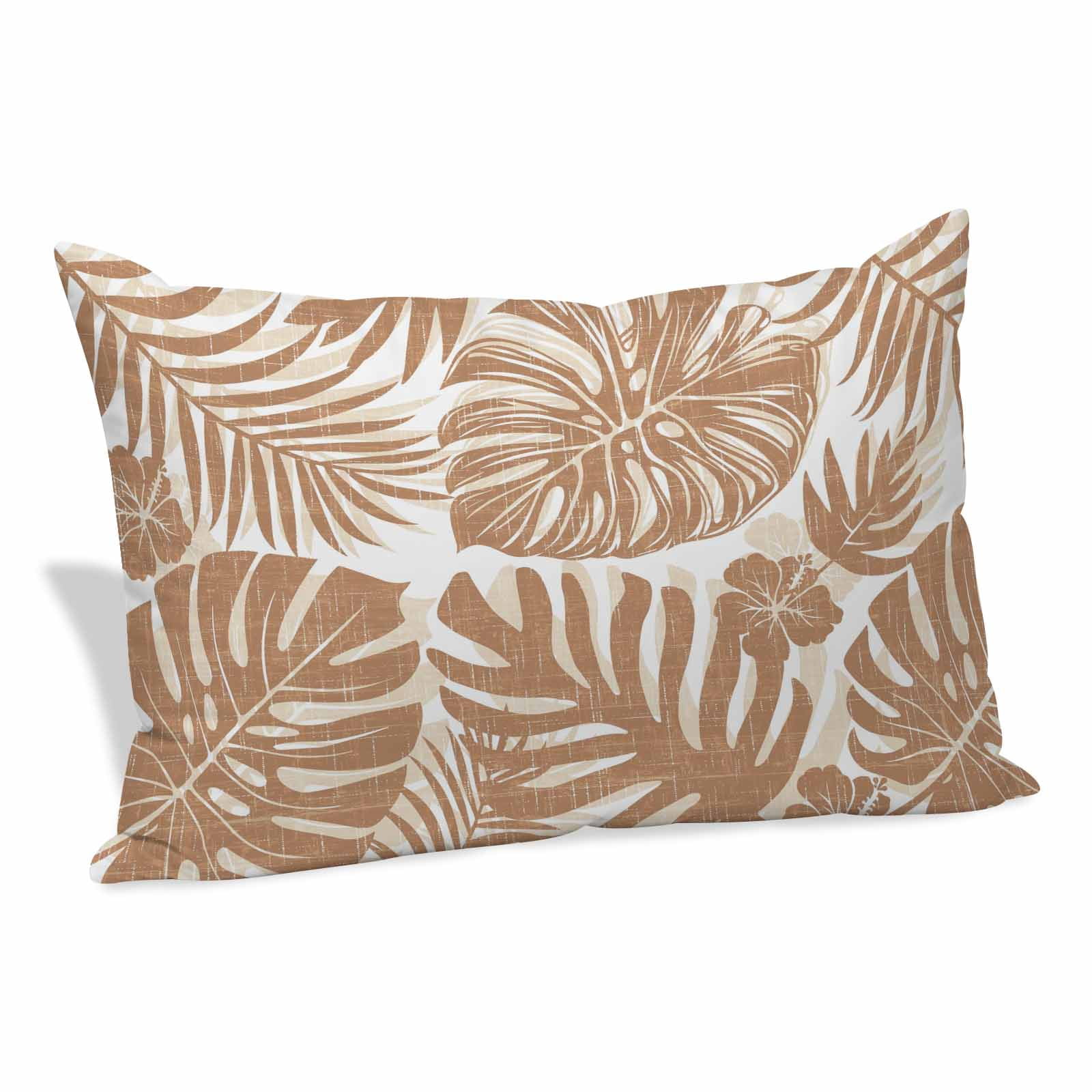 Brown Palm Leaves Throw Pillow Covers, Tropical Botanical Minimalist ...