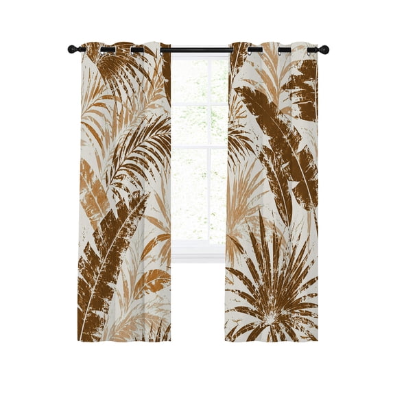 Brown Palm Tree Blackout Curtains for Bedroom Living Room, Summer ...