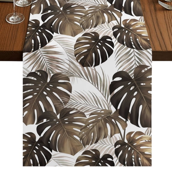 Brown Palm Tree Burlap Cotton Table Runner 18x72 Inches Long, Retro ...