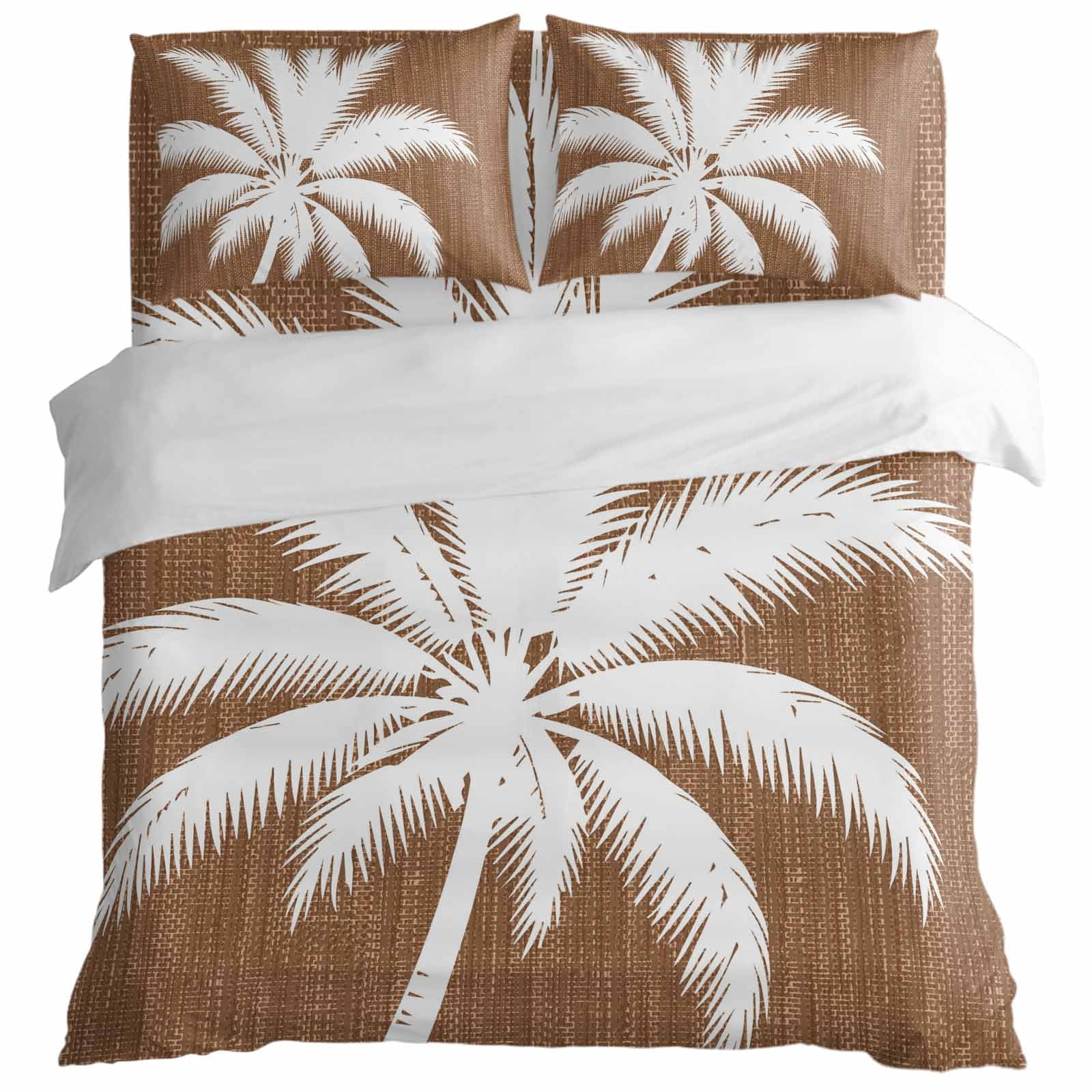 Brown Palm Tree Duvet Cover Set Twin Size, Summer Country Vintage ...