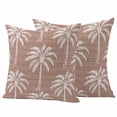 Brown Palm Tree Outdoor Waterproof Pillow Covers, Summer Botanical ...