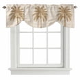 Brown Palm Tree Tie Up Valance Curtains Country Linen Texture Tropical ...