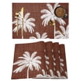 Brown Palm Trees Placemats Set of 2 Farmhouse Tropical Summer Beach ...