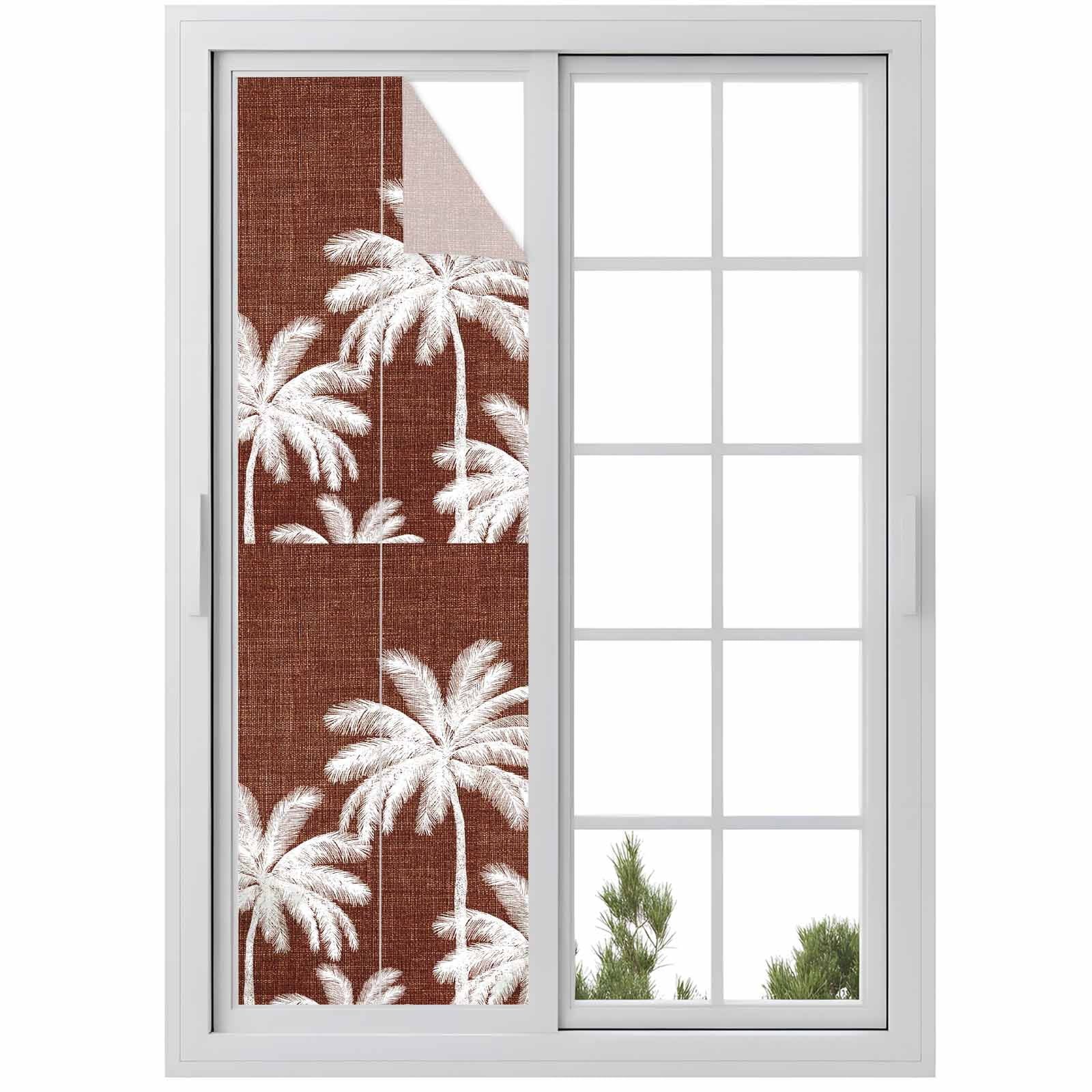 Brown Palm Trees Window Privacy Film, Summer Beach Tropical Farmhouse ...