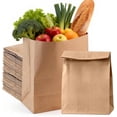 Brown Paper Bags Bulk 100 Pack, 9.8 x 5.5 x 13",16lb Medium Kraft ...