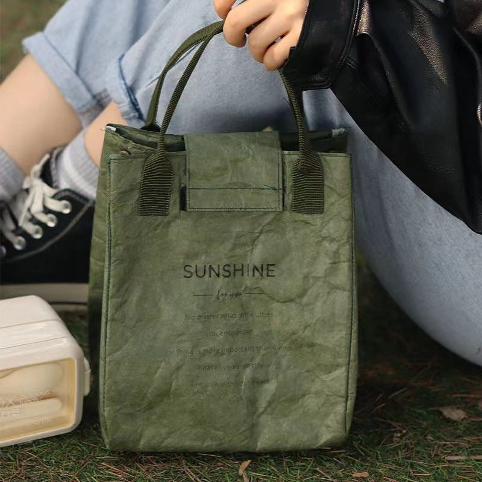 Brown Paper Lunch Bag, Insulated Lunch Box Bag for Students, Commuting ...