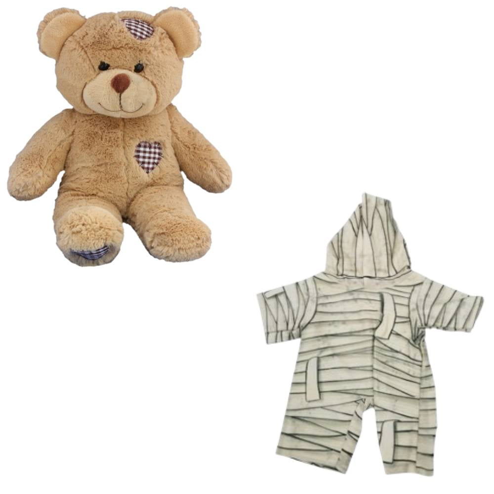 Brown Patches Bear Plush Toy in Mummy Morph Suit - 16-Inch Cute and ...