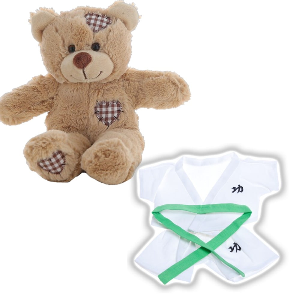 Brown Patches Bear with Karate Uniform & 5 Color Belts, 8 Inch ...