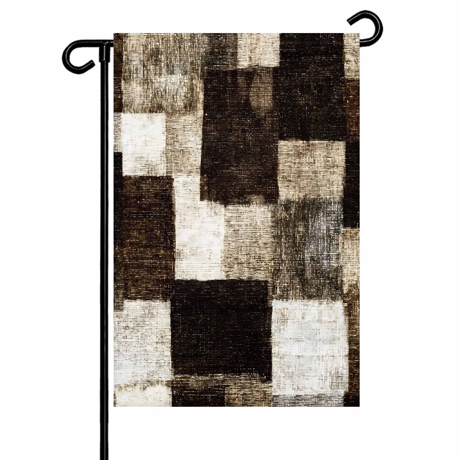 Brown Patchwork Garden Flag 28x40 Inch Modern Abstract Coffee Brown ...