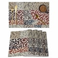 Brown Pattern Cotton Linen Placemats Set of 12, Retro Abstract Art ...