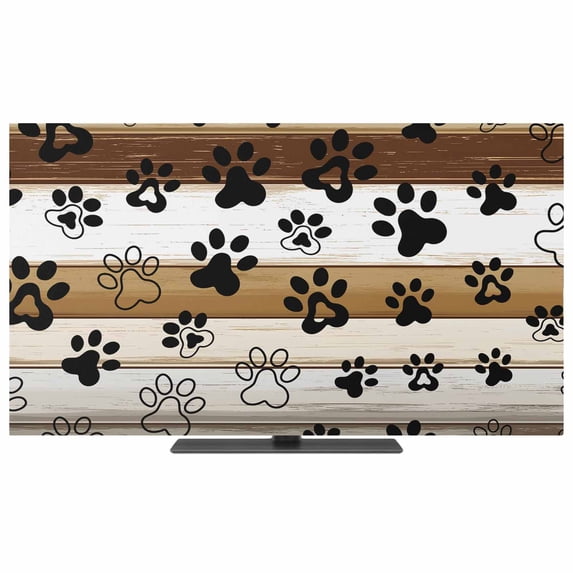 Brown Paw Print TV Dust Cover,Stretchable TV Screen Desktop Computer ...