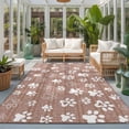 Brown Paw Print Washable Area Rugs 3'x5', Modern Classic Gray White ...