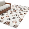 Brown Paw Prints Kitchen Runner Rug 2.7x5 Washable Runners for Hallway ...