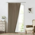 Brown Pinch Pleated Full Blackout Curtains Linen Blended 60" Wide ...