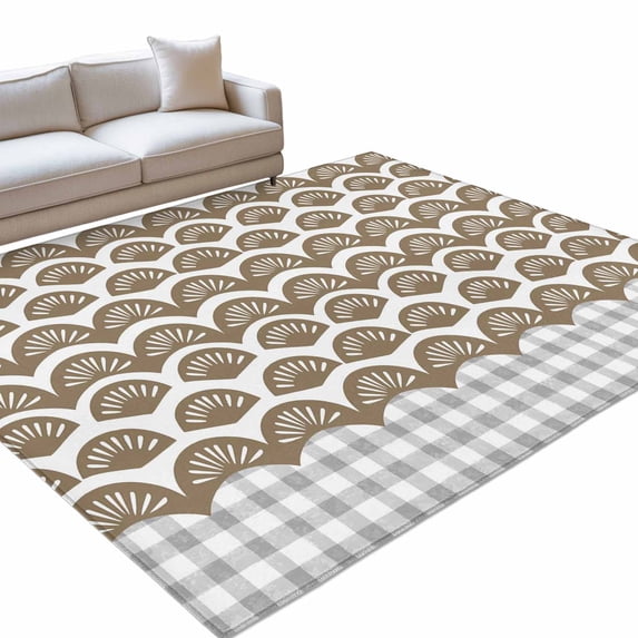 Brown Pine Leaves Washable Rug 2.7x5 Area Rug for Living Room Bedroom ...