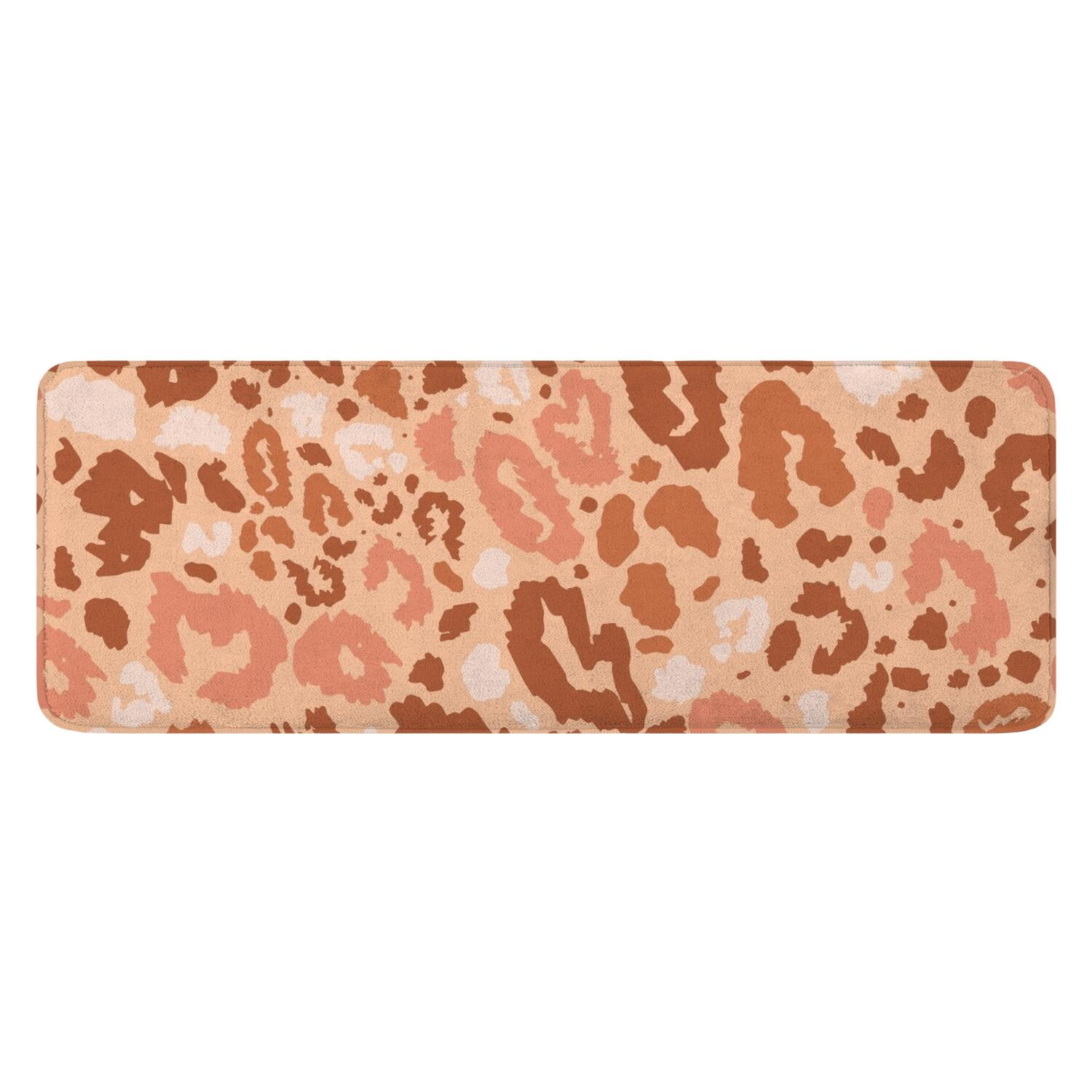 Brown and Pink Of Leopard Print Kitchen Rug Mat,Kitchen Runner Rugs Non ...