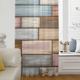 Brown Pink Vintage Semi Sheer Curtains Drapes for Living Room, Bedroom ...