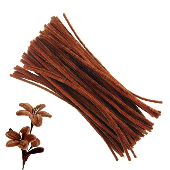 Brown Pipe Cleaner Flower Kit 100 Pcs, 12In Chenille Stems Pipe ...