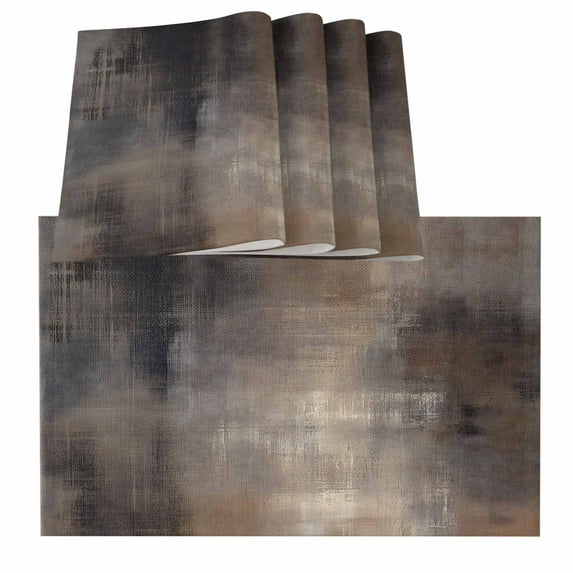 Brown Placemats for Dinning Table Set of 4, Modern Abstract Art Ombre ...