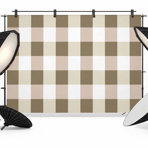 Brown Plaid Backdrop for Photography,Fabric Photo Background Backdrop ...