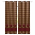 Brown Plaid Blackout Curtains for Bedroom Living Room Darkening ...