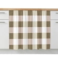 Brown Plaid Cabinet Curtains 28"W x 35"L,Dustproof Sink Skirt Curtain ...