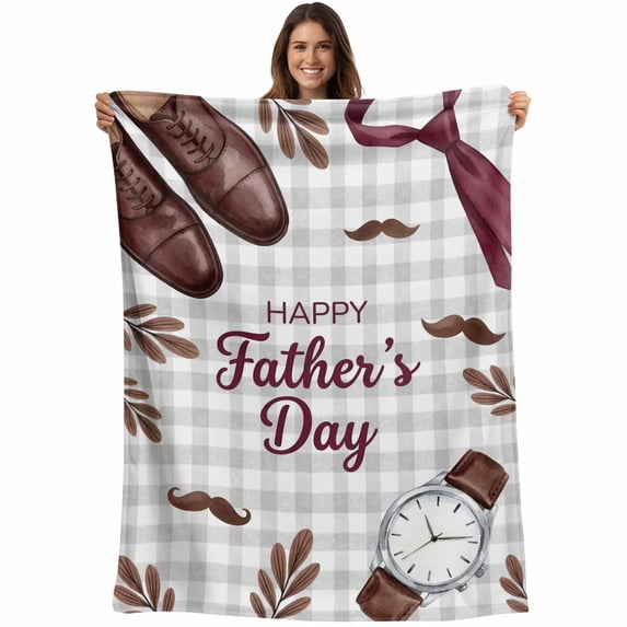 Brown Plaid Father's Day Blanket Soft Cozy Warm Twin Blanket for Bed ...