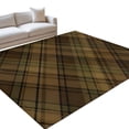 Brown Plaid Large Area Rugs 6x9ft Rustic Farmhouse Abstract Washable ...