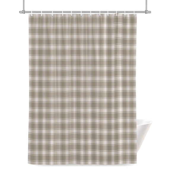 Brown Plaid Shower Curtains for Bathroom, Country Rustic Farmhouse ...