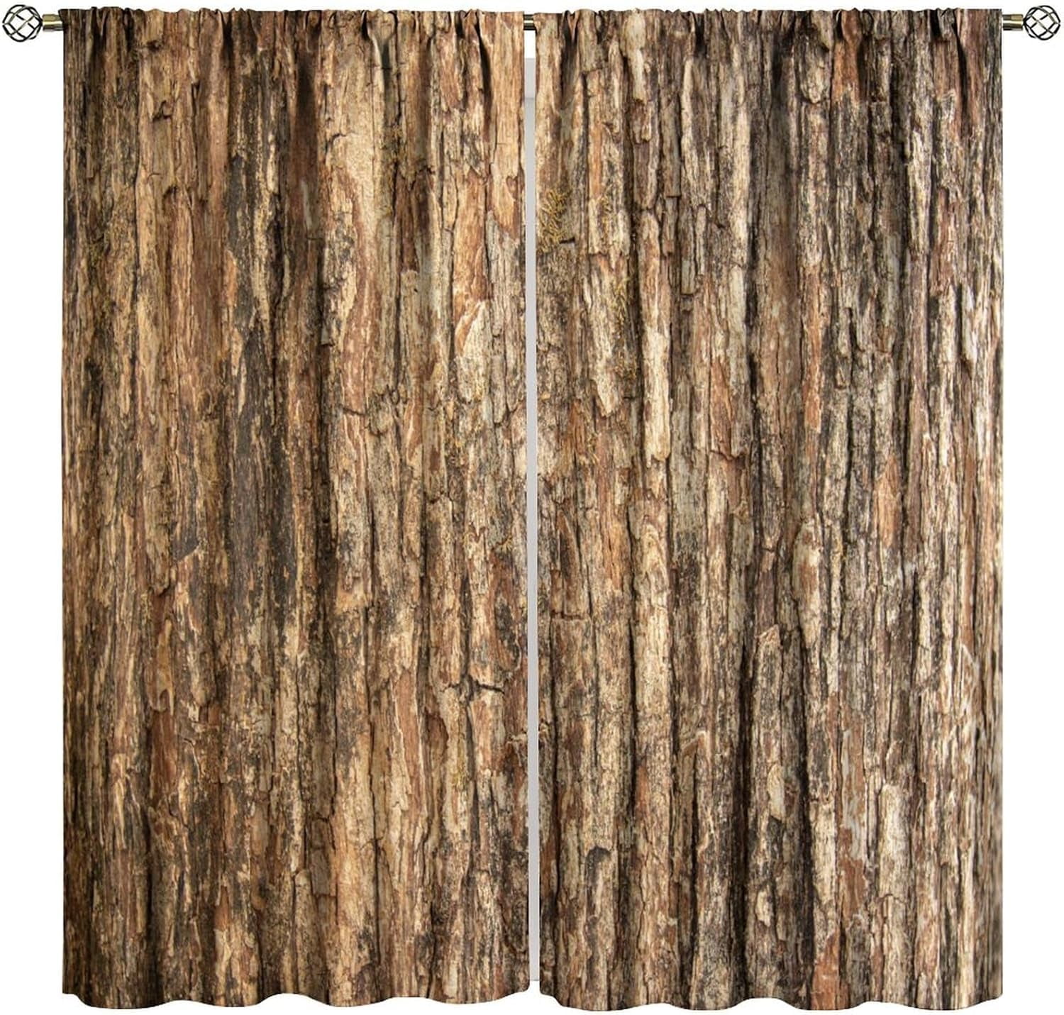 Brown Plant Tree Bark Curtains Retro Rustic Natural Scenery Country Old ...