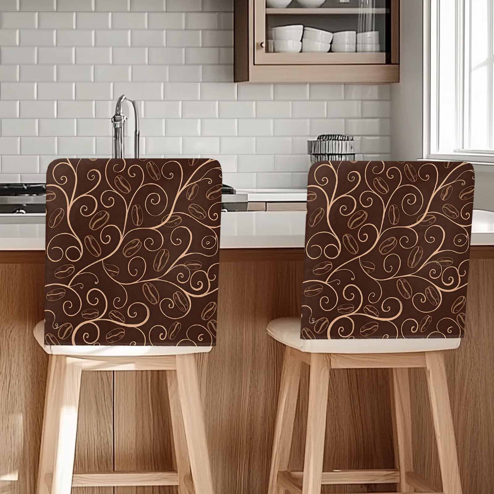 Brown Plants Chair Back Cover for Dining Room Set of 6, Farmhouse ...