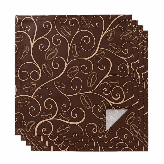 Brown Plants Cloth Napkins, Farmhouse Rustic Farm Leaves Branches ...