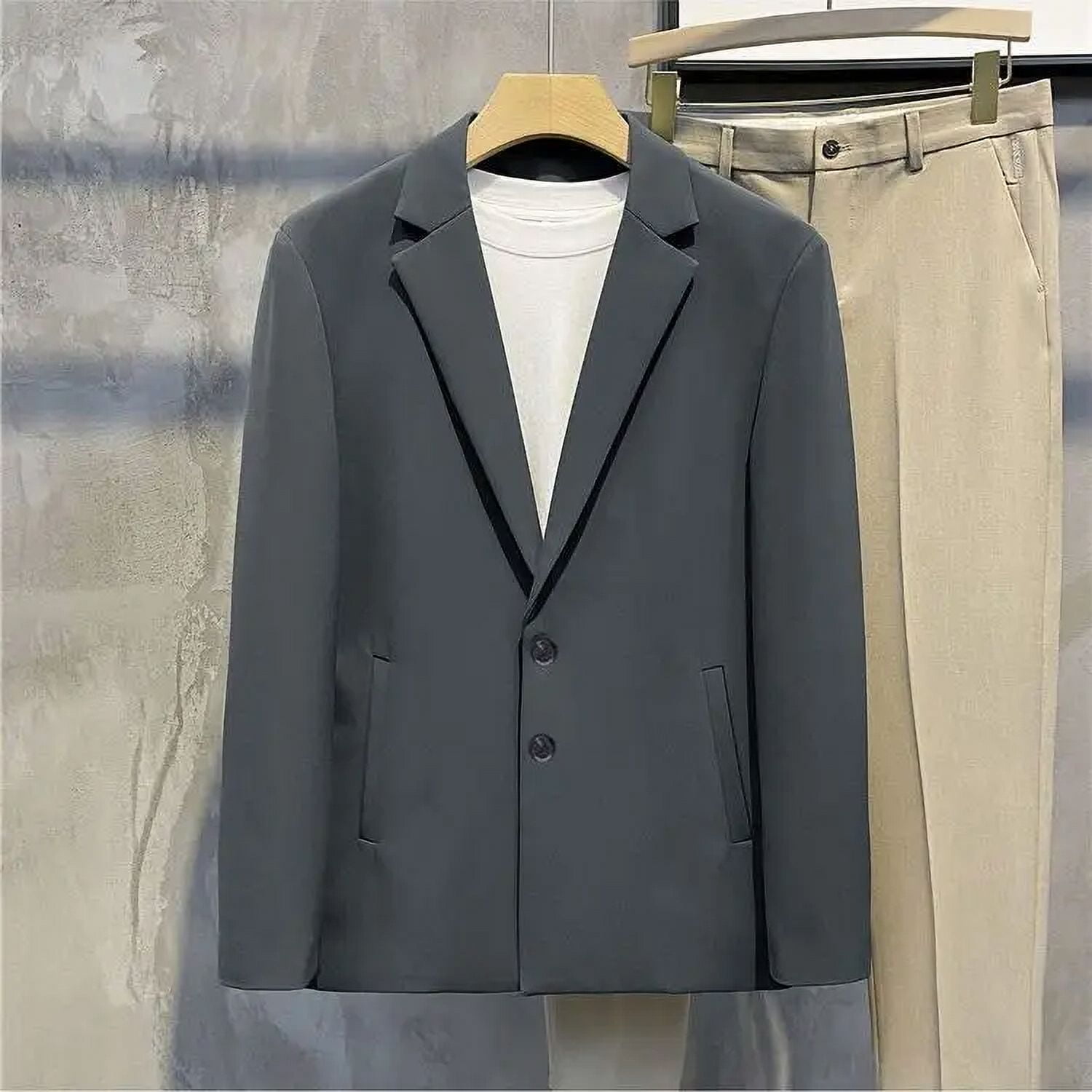 Brown Plus Big Size Men's Suit Jackets Coat Tweed Oversize Male Blazer ...