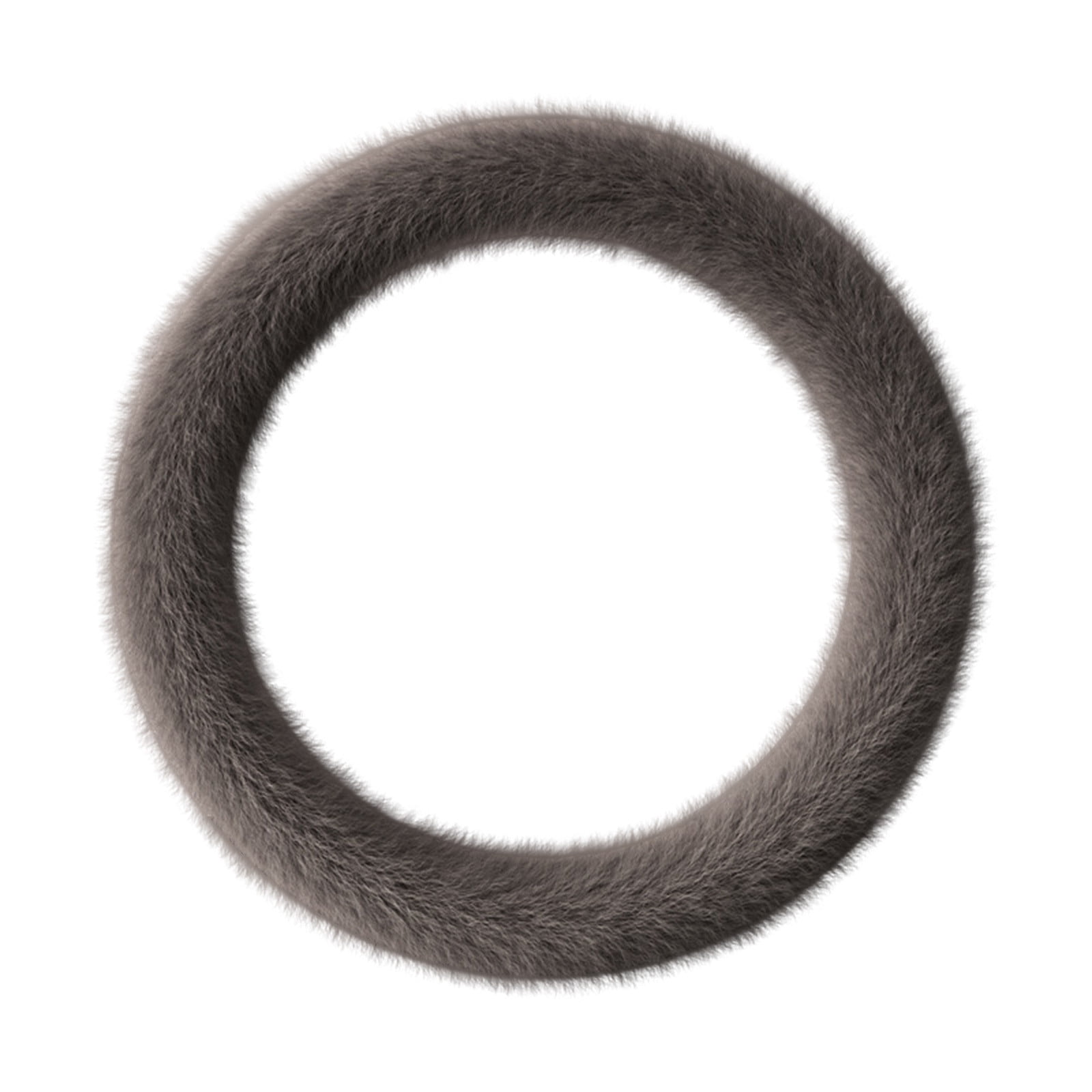 Brown Plush Fabric Steering Wheel Cover For Winter Driving Comfort And ...