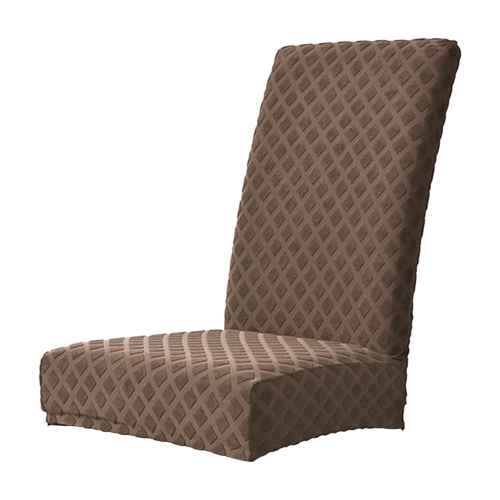 Brown Plushs Chair Cover Jacquards Elastic High Back Chair Cover Allin ...