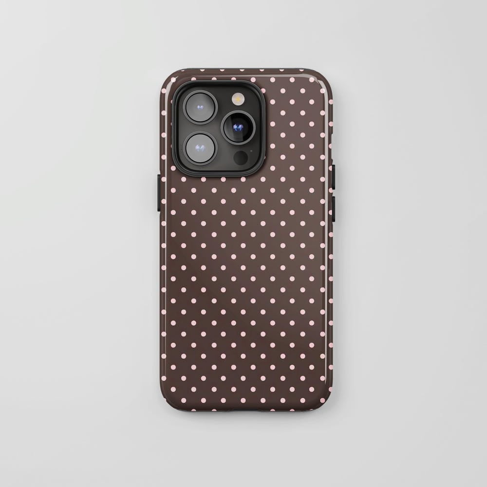 Brown Polka Dot Cute Pattern Phone Case for iPhone 11-17 Pro Max ...