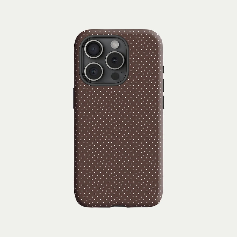 Brown Polka Dot Retro Aesthetic Artistic Pattern Phone Case with iPhone ...