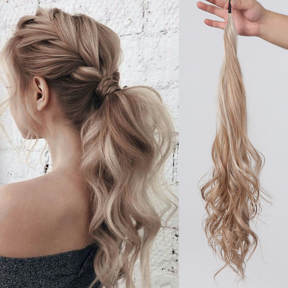 Brown Ponytail Extensions 25 Inch Natural Looking Synthetic Ponytail ...