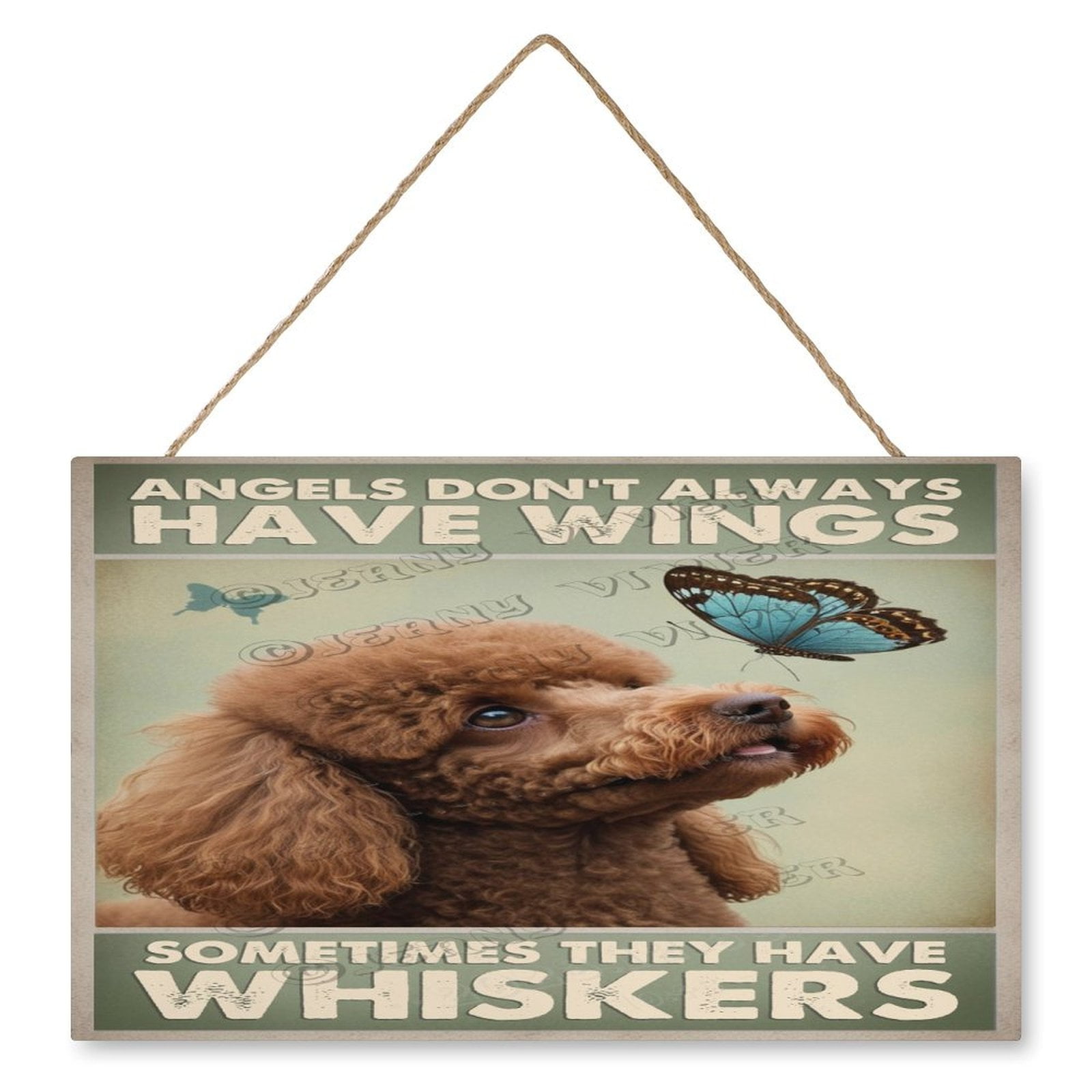 Brown Poodle Dog Hanging Wood Sign, Square,10x16 inches, Dog Decor,Dog ...
