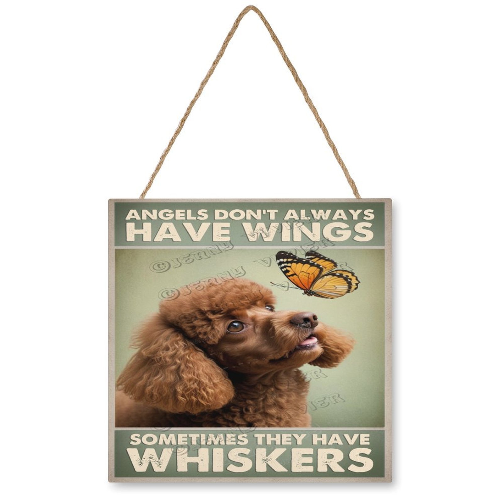 Brown Poodle Dog Wall Decor, Decorative Hanging Wood Signs, Home Office ...