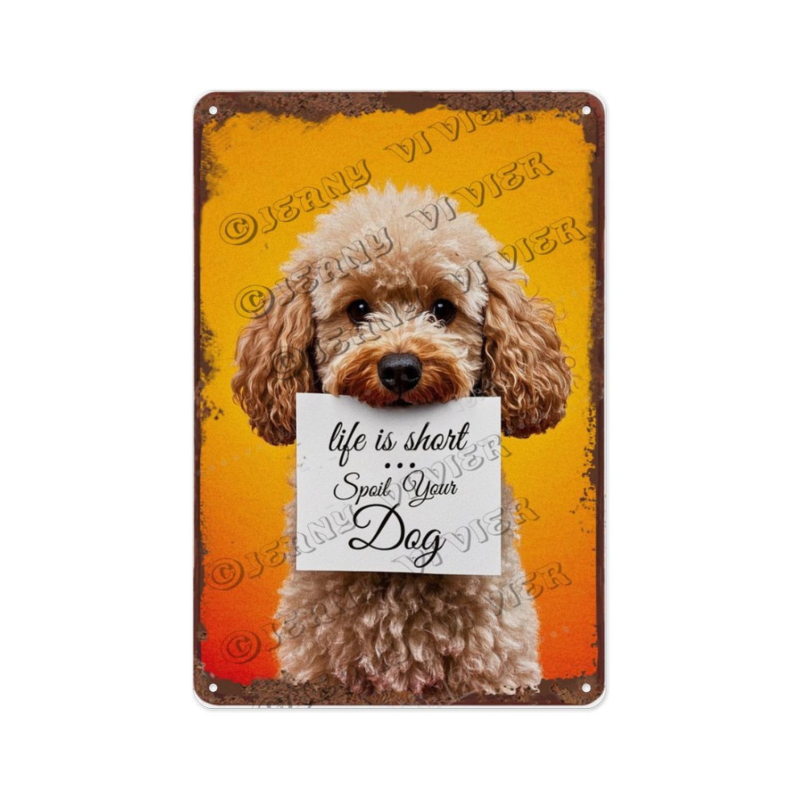 Brown Poodle Funny Quote Metal Sign 12x16 Inch Rustic Dog Decor for ...