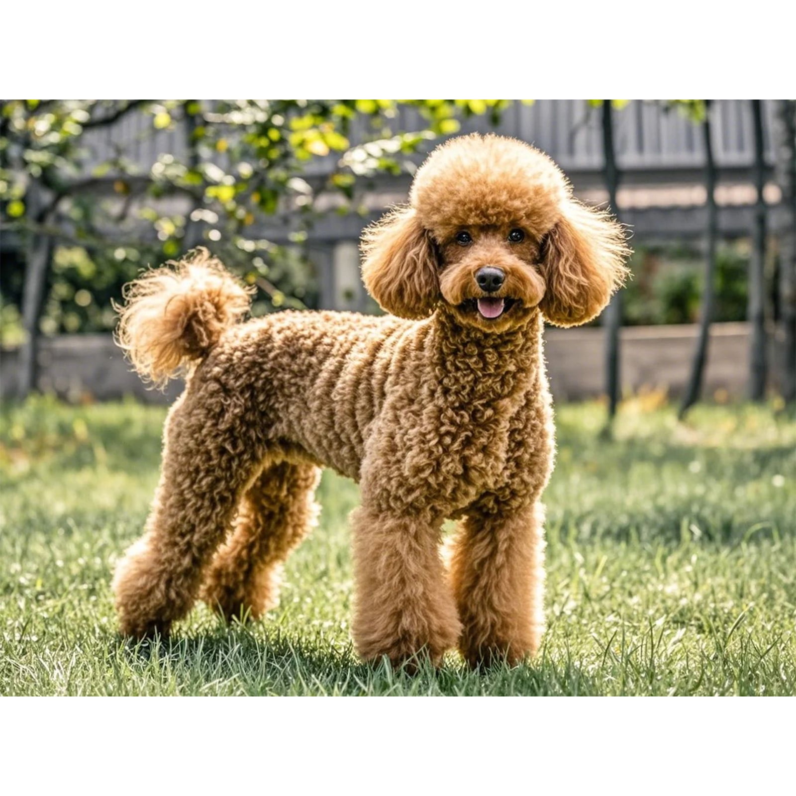 Brown Poodle Grassland 5D Diamond Art DIY Kits Diamond Painting Full ...