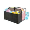 Brown Poolside Float Storage, Double Layer Outdoor Storage, PE Rattan ...