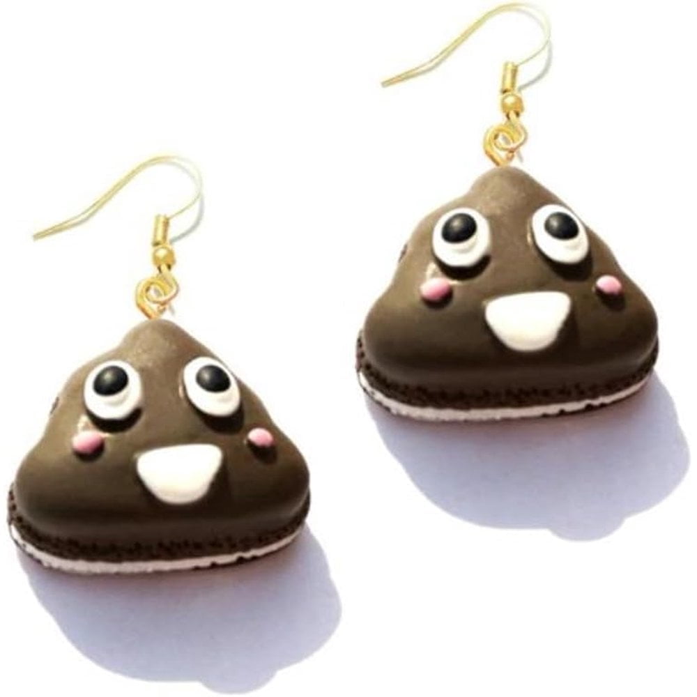 Brown Poop 3D Earring Earrings Studs Unicorn Drop Poo Desert Cookie ...
