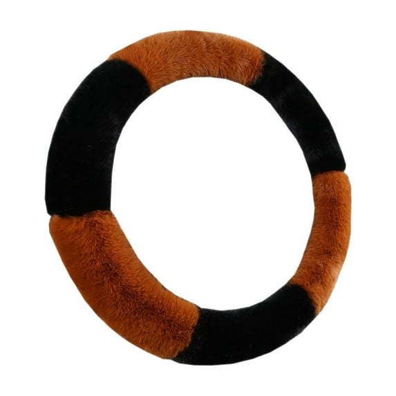 Brown Popular Short Plush Steering Wheel Cover Winter Warm Universal ...
