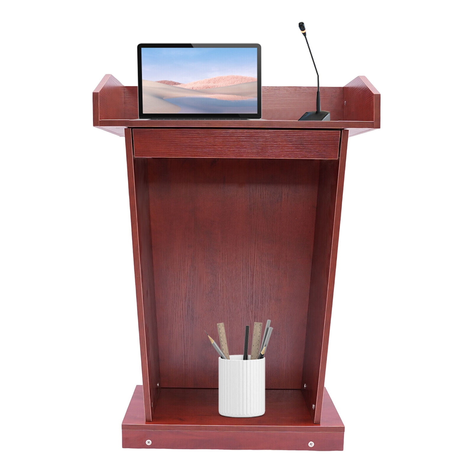 Brown Presentation Stand for Office Church, Rectangular Wooden Church ...