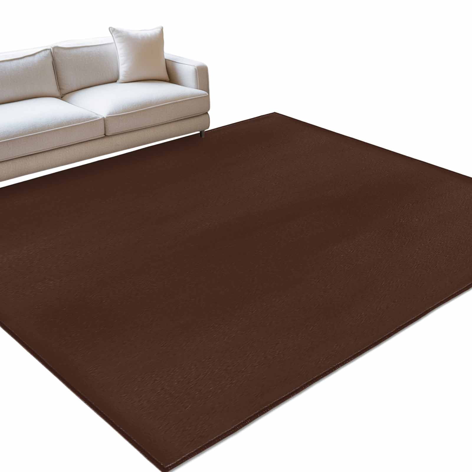 Brown Pure Color Washable Rug 4x6 Area Rug for Living Room Bedroom Non ...
