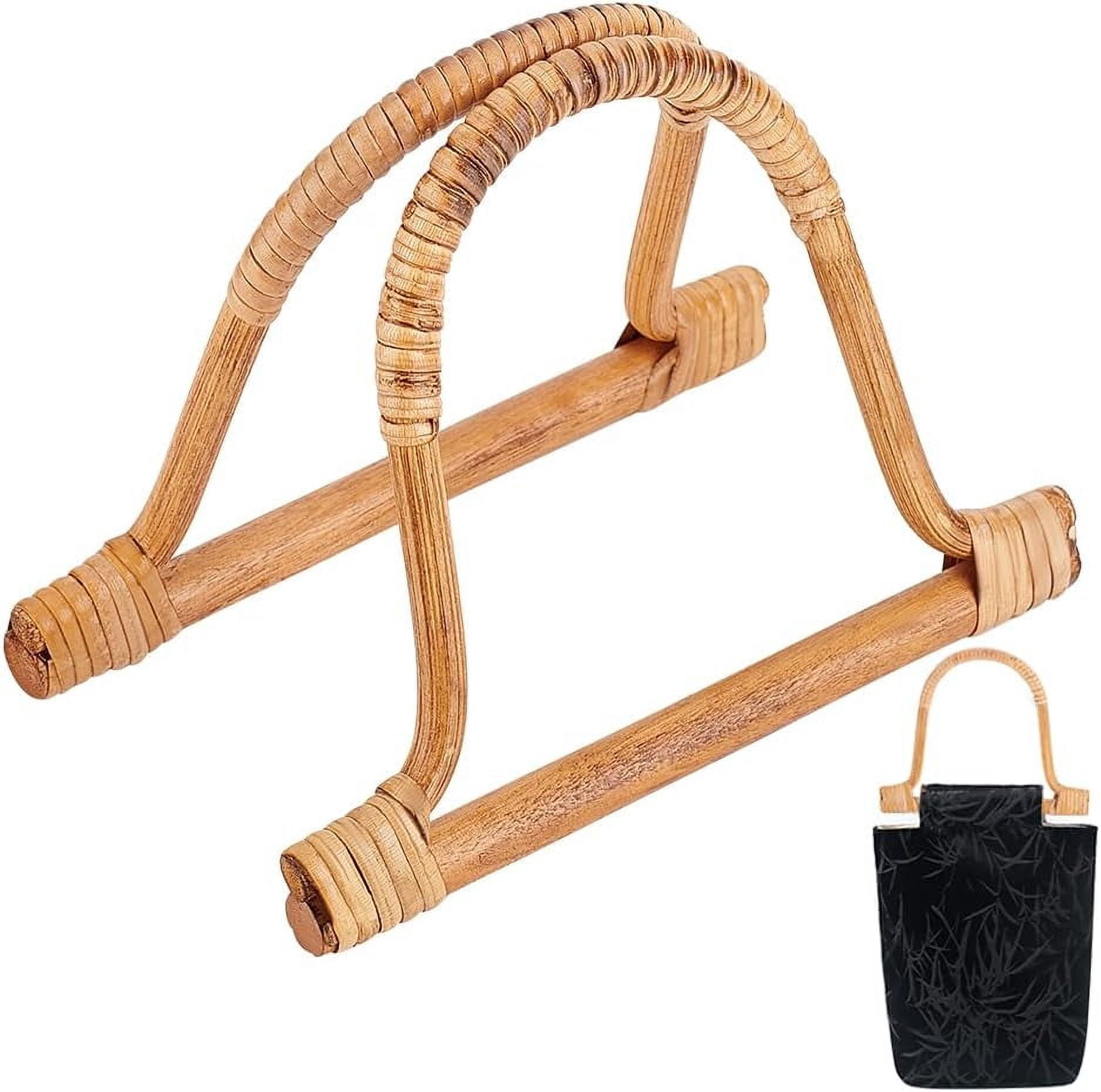 Brown Purse Handles Rattan Bag Handles 6.2inch D-Shaped Purse Handles ...