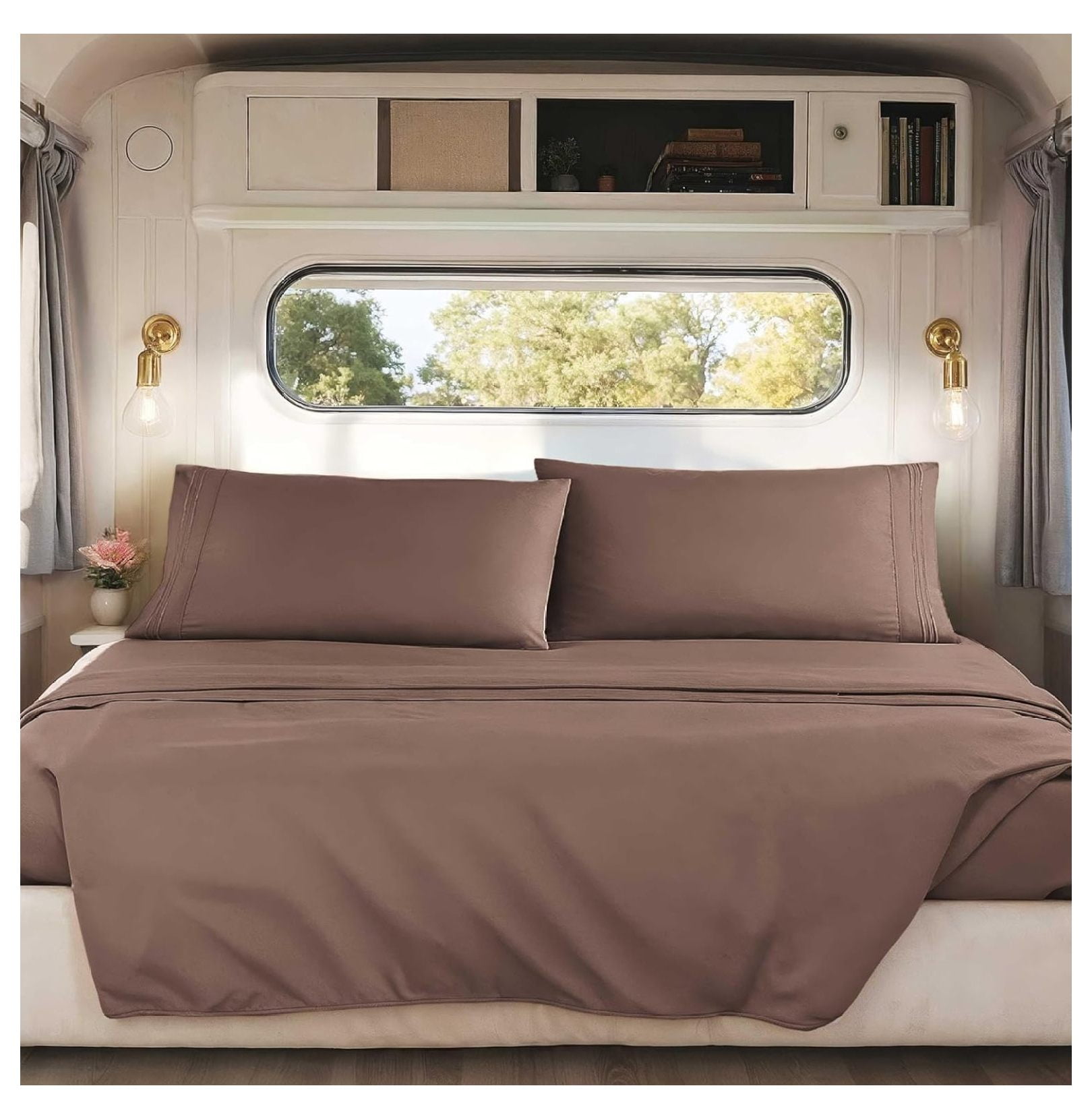 Brown RV Queen Sheets – Super Soft RV Short Queen Sheets for RV Camper ...